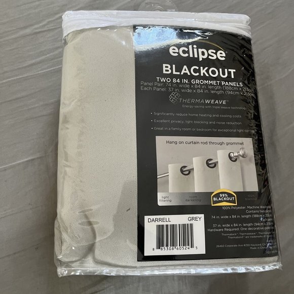Eclipse | Wall Decor | Eclipse Darrell Blackout Window Panel In Grey 37 ...